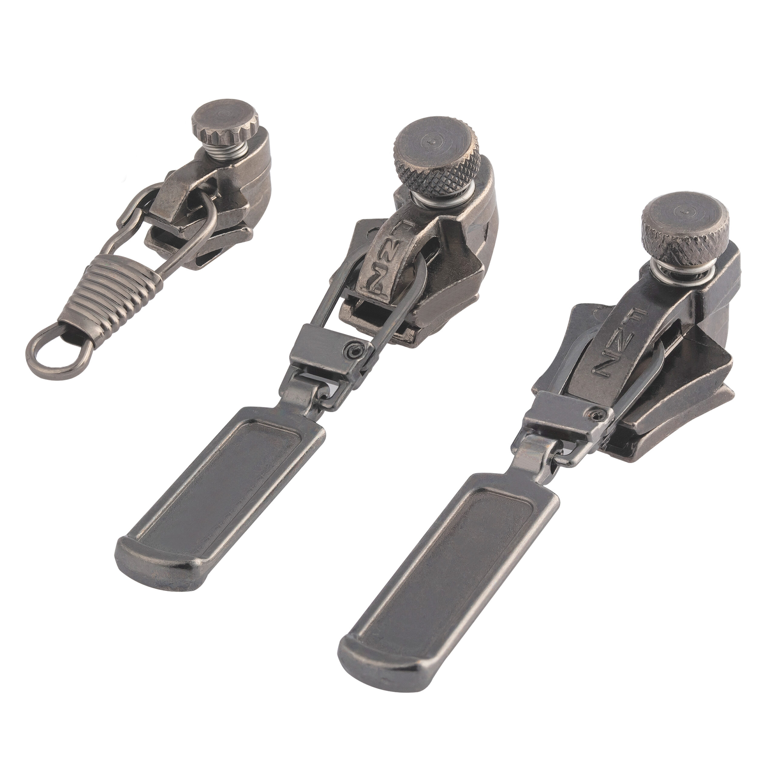 3 Pack Black Nickel Zipper Pull Replacement (S,M,L) - FixnZip